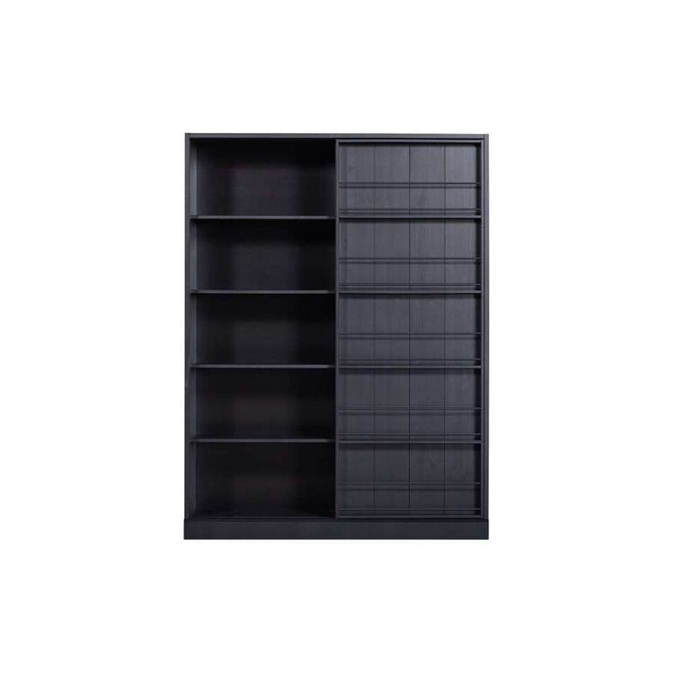 Woood Swing Black Display Cabinet with Sliding Door Accessories for the Home