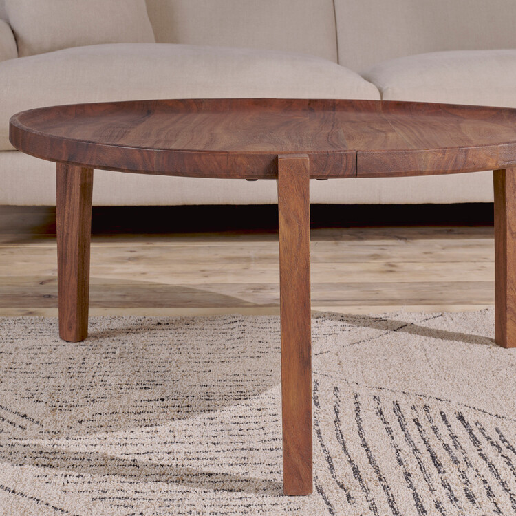Umar Dark Brown Acacia Wood Coffee Table Accessories for the Home
