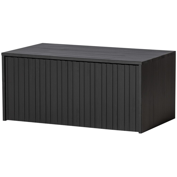 Black wood storage bench store