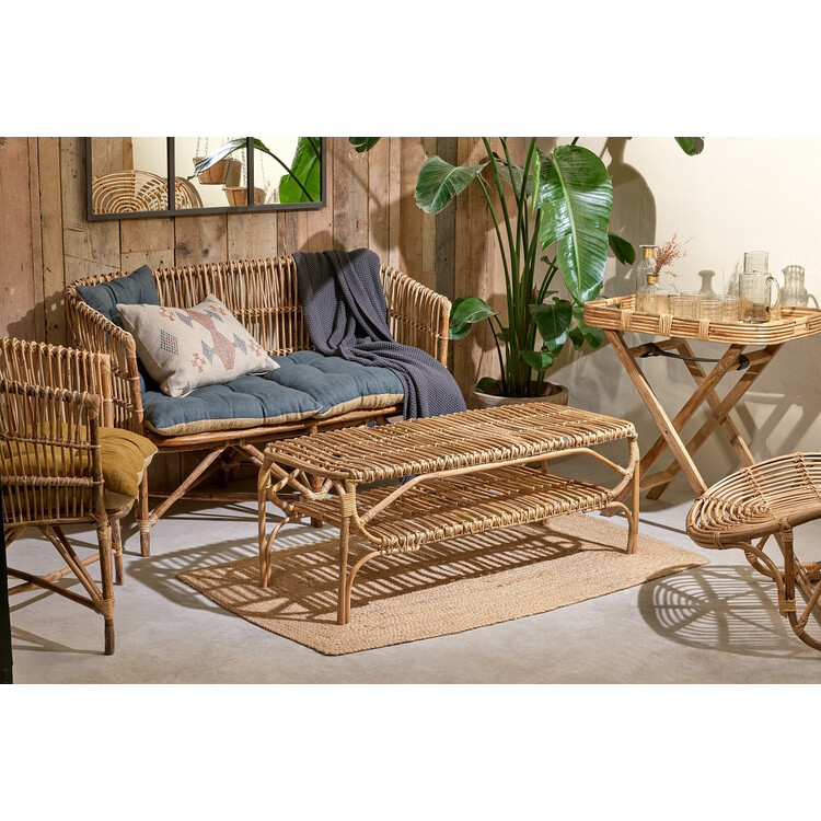 Rattan coffee table set store